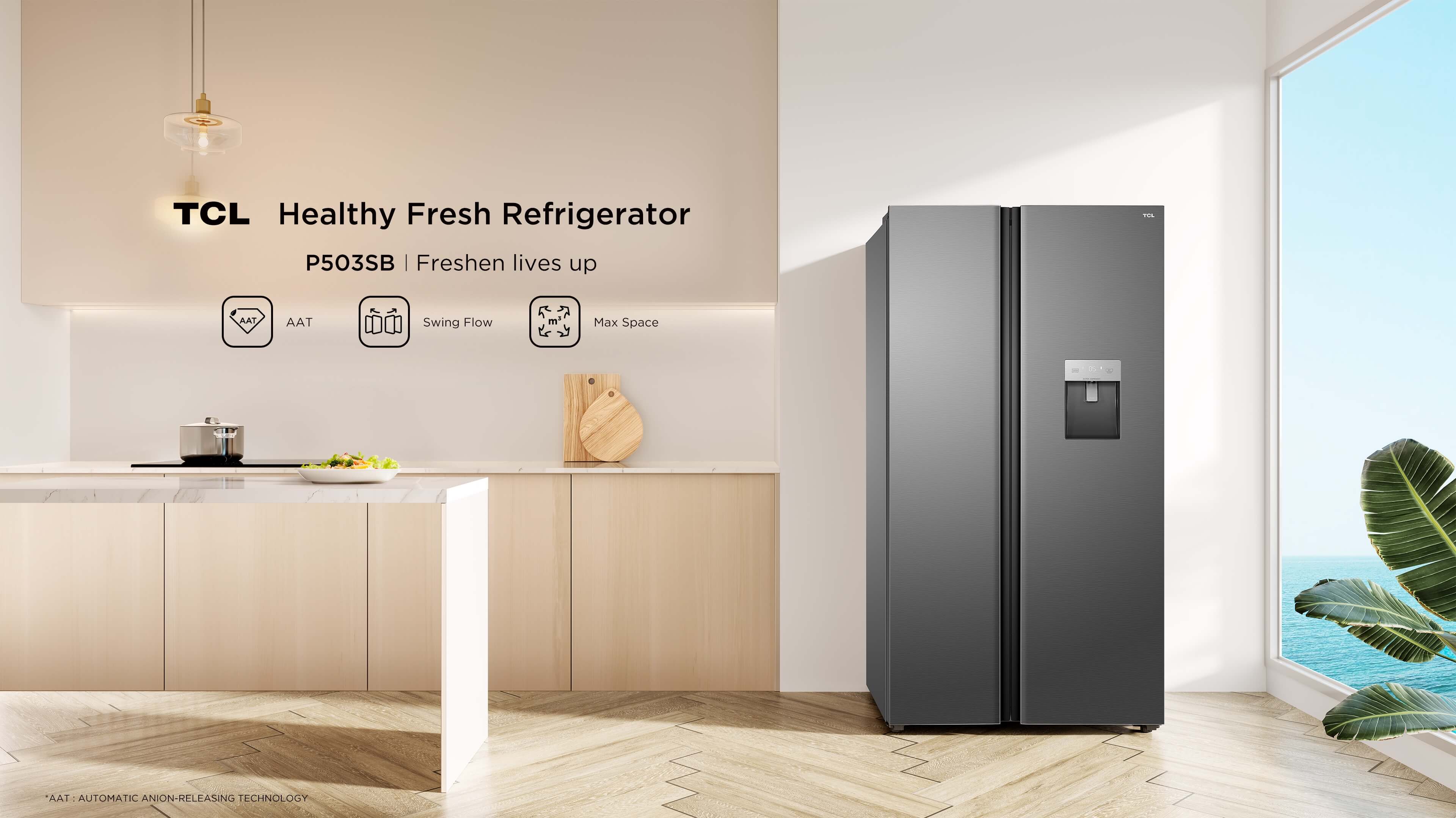 TCL Refrigerator P503SB-Side by Side AAT Swing Flow-TCL Global