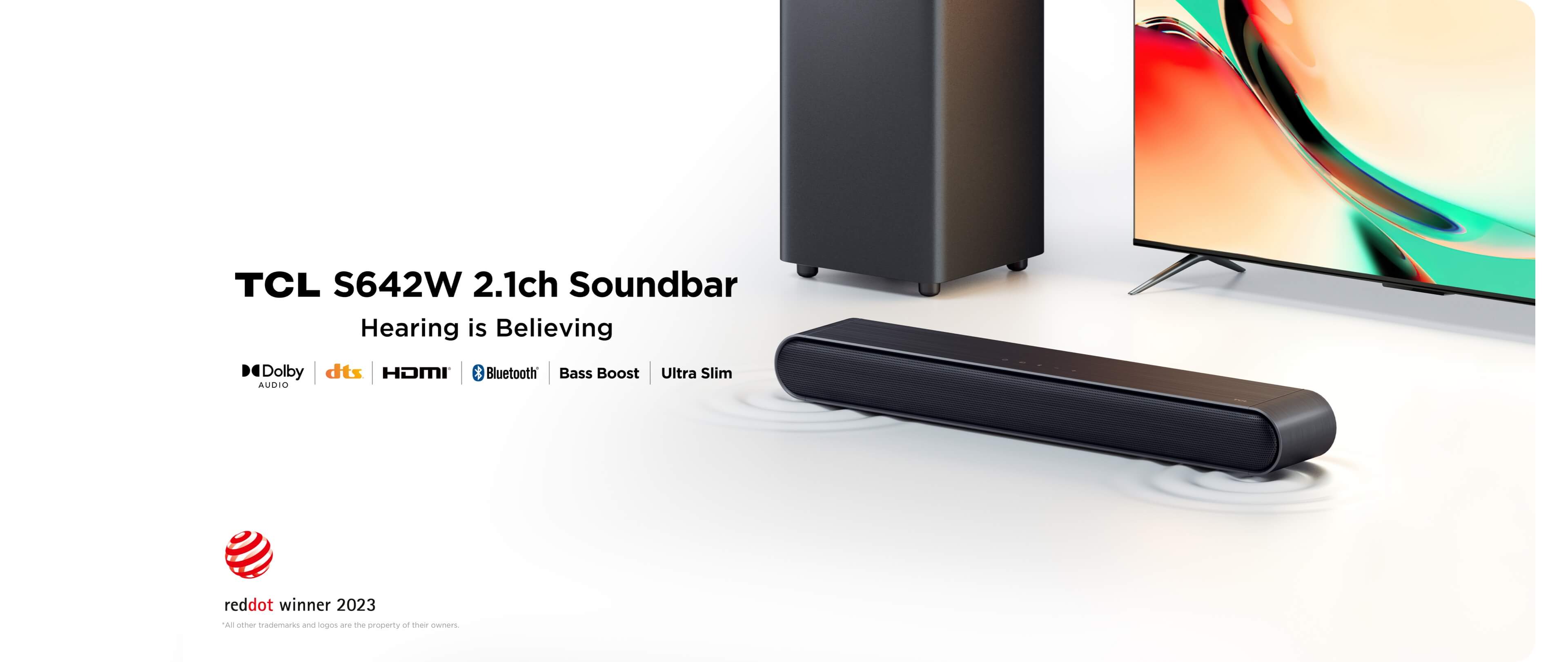 TCL Soundbar S642W | 2.1 Channel Dolby Atmos Soundbar with Wireless ...