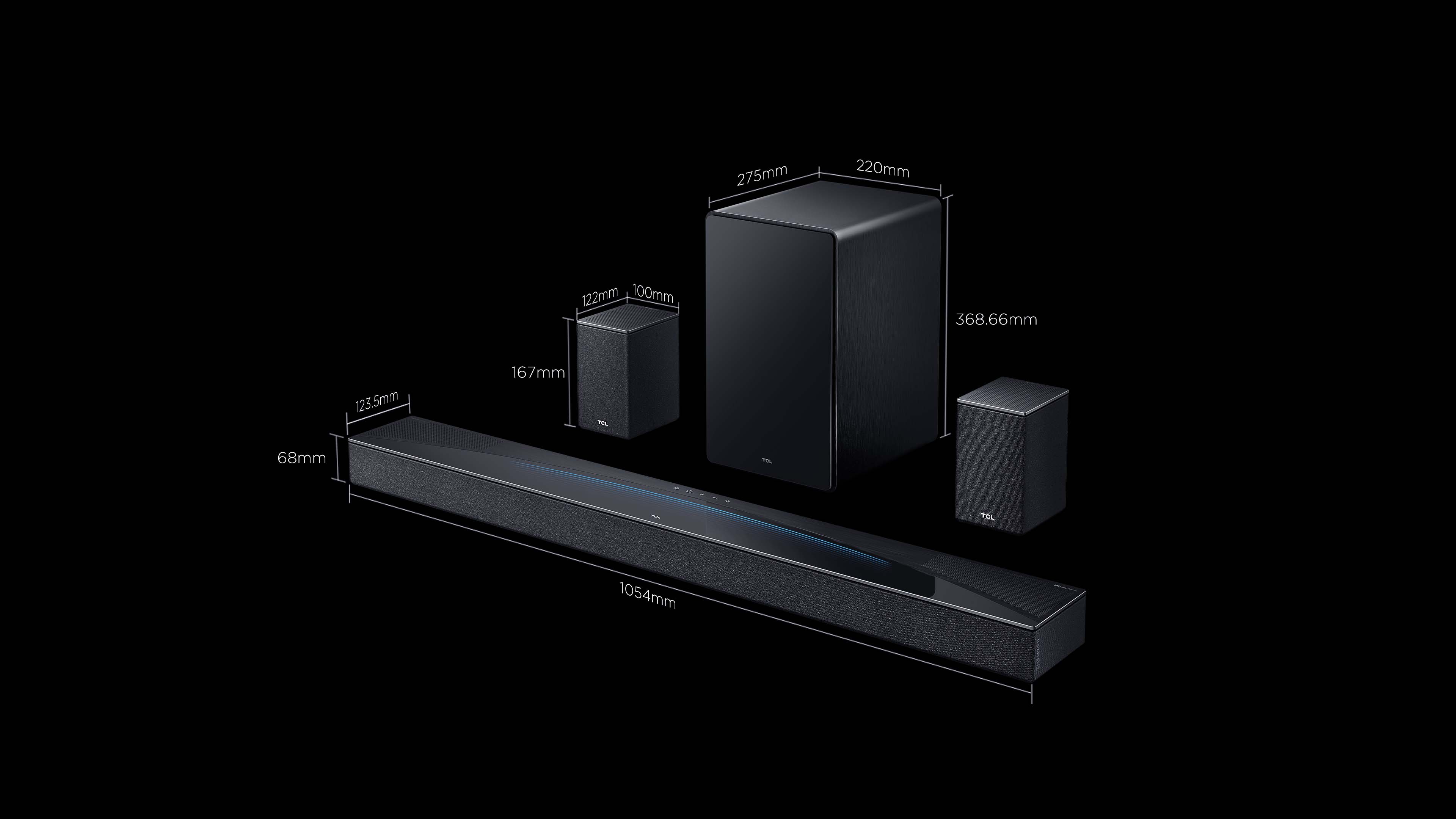TCL Q85 Series 7.1.4 Soundbar with Ray•Danz Technology and Wireless ...