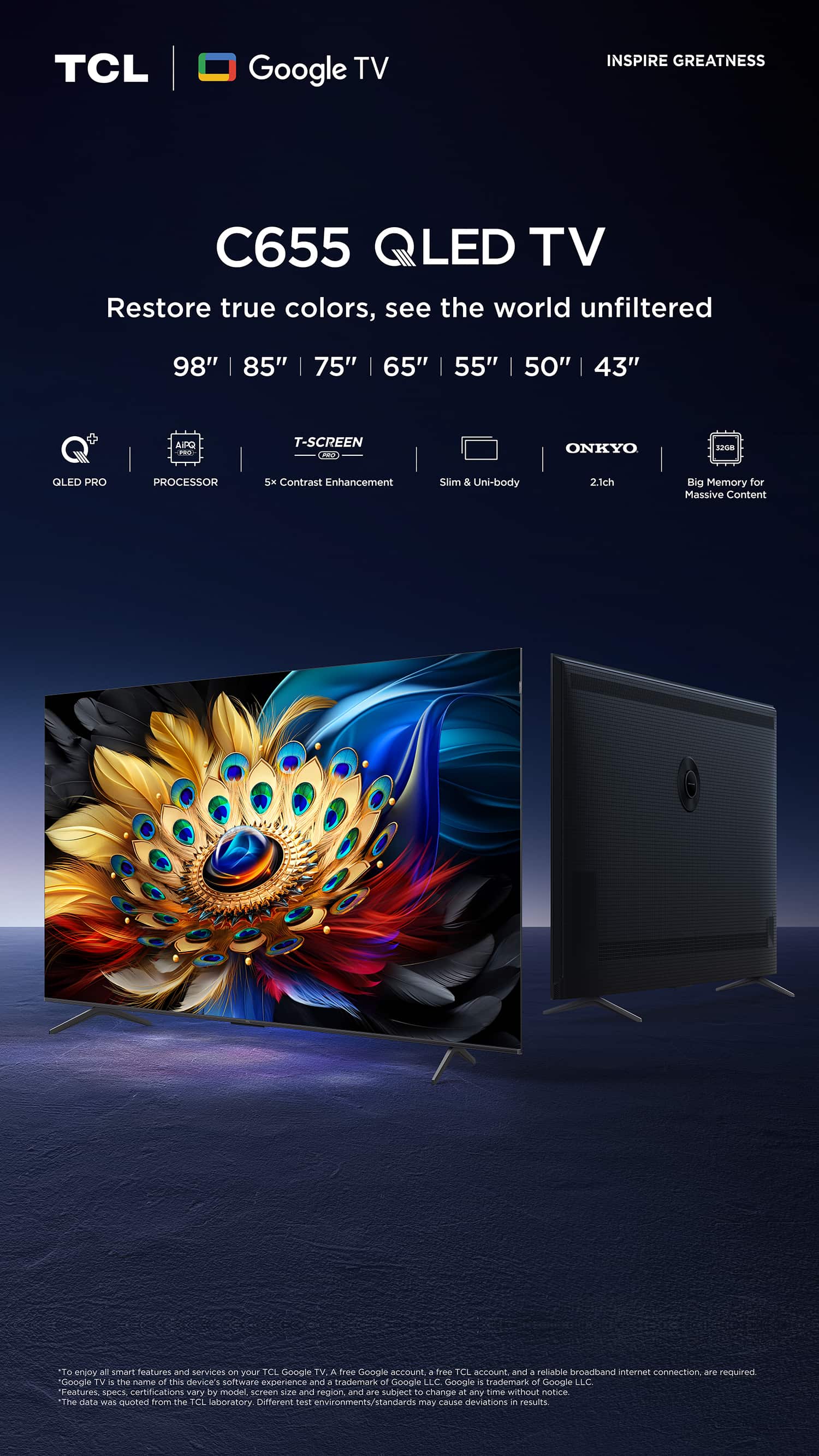 Buy TCL 43" 43C655 Classic 4K QLED Google TV with Cheapest Price in ...