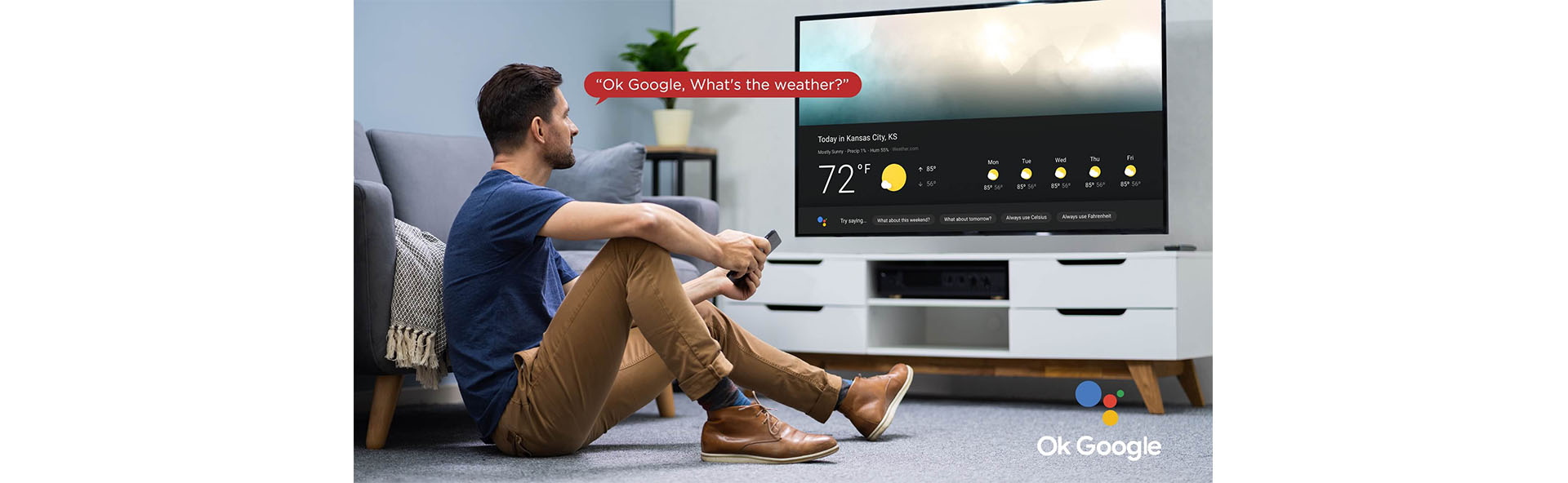 Configura tu dispositivo OK Google en tu televisor