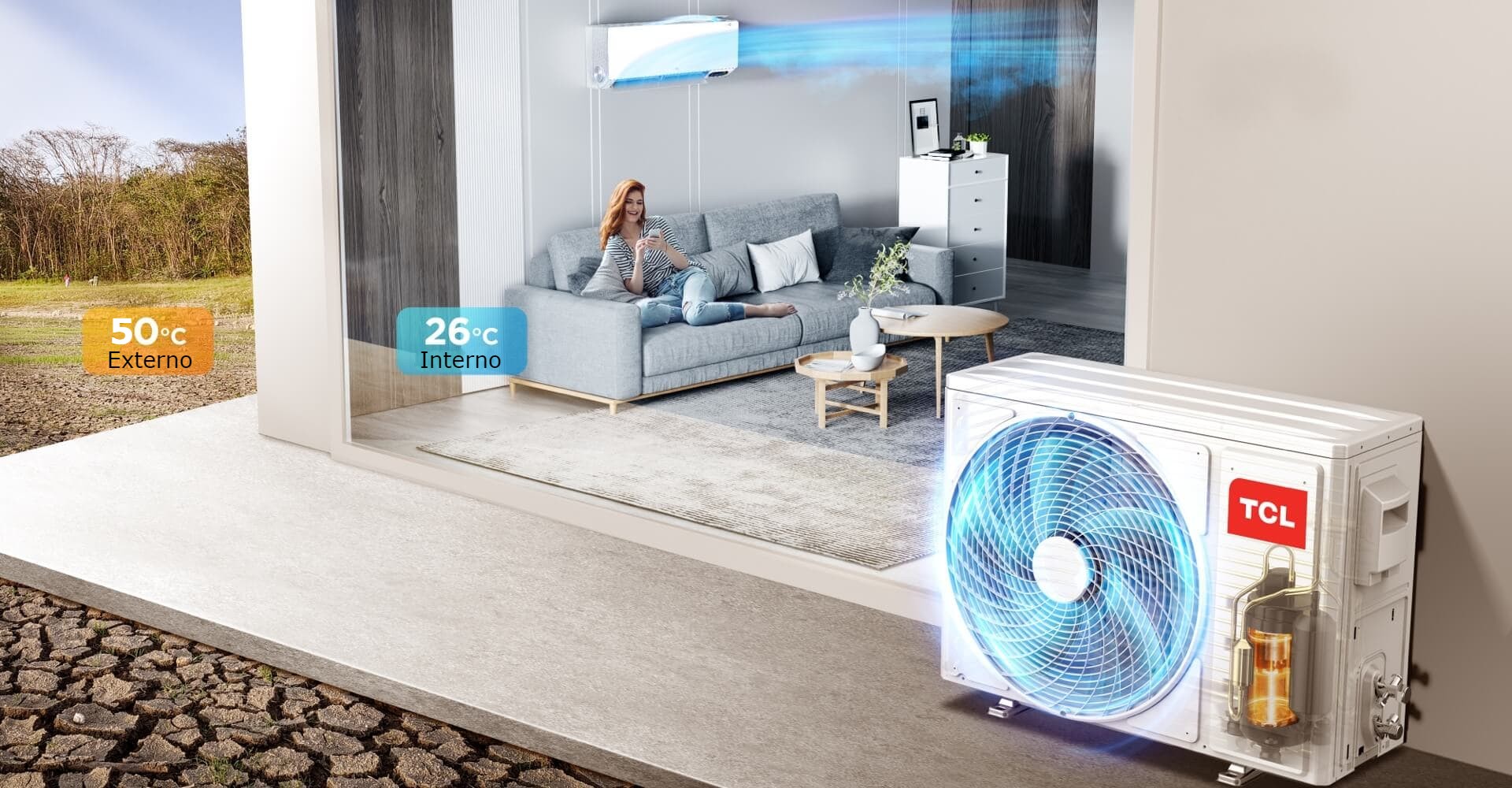 Ar condicionado T-PRO 2 quente e frio - brisa suave e conexao wifi |TCL Brasil