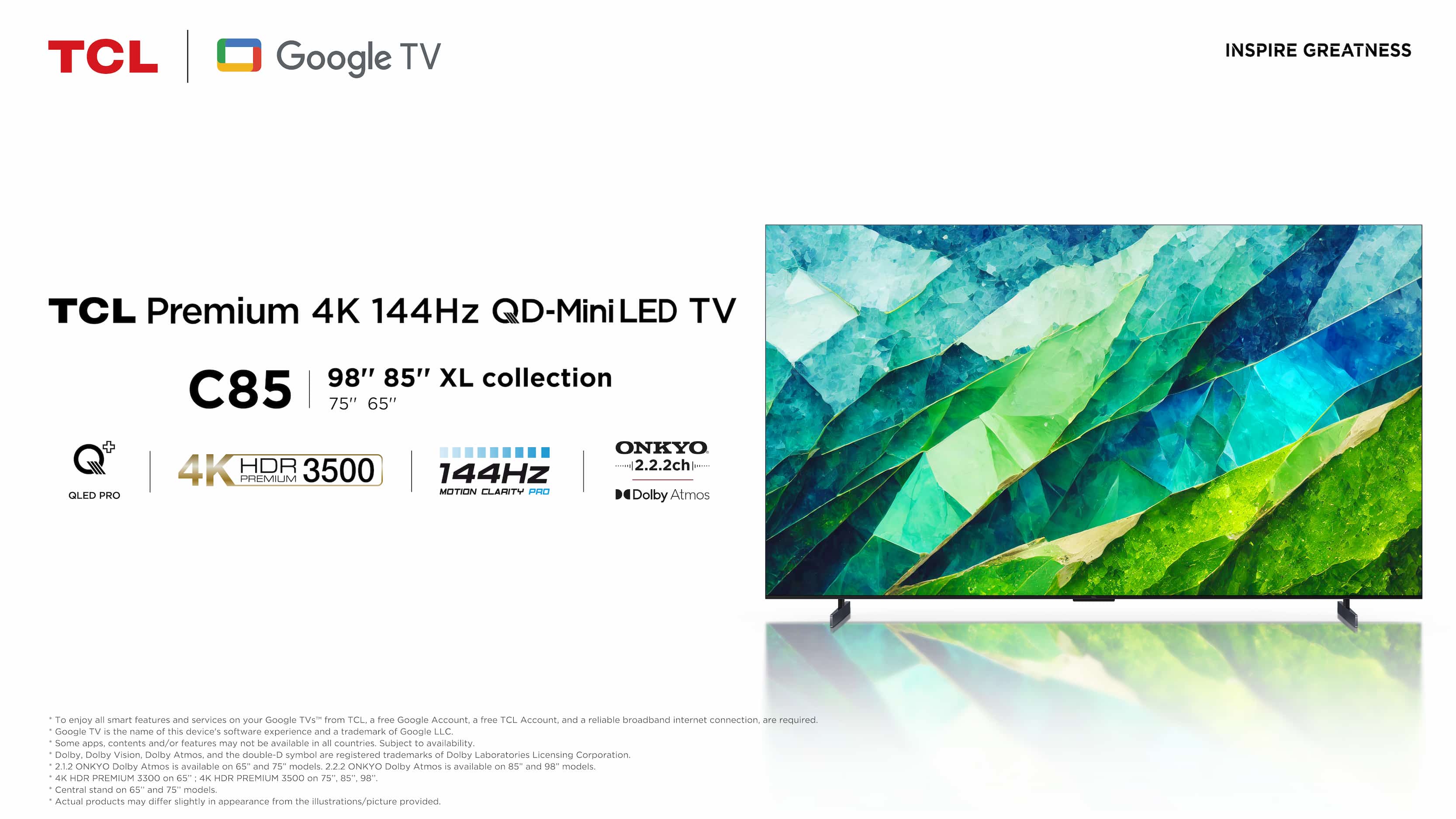 QD-Mini LED 4K TV 98/85/75/65 inches - C855 - TCL Poland