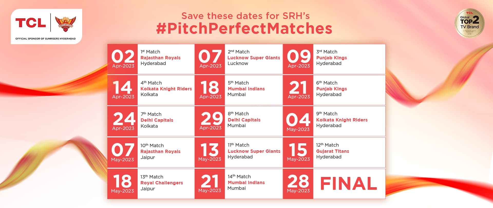 TCL SRH Sponsorship IPL 2023 Landing Page