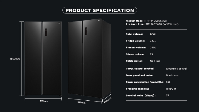 Free Built-in Series Refrigerator TRF-INV650SBSB - TCL Philippines