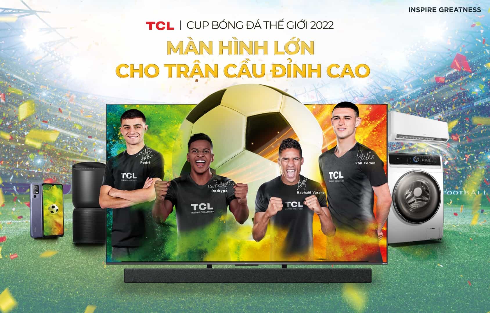 TV TCL màn hình lớn cho trận cầu đỉnh cao